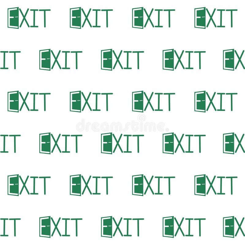 Fire Exit Sign Pattern Repeat Seamless Stock Vector - Illustration of ...