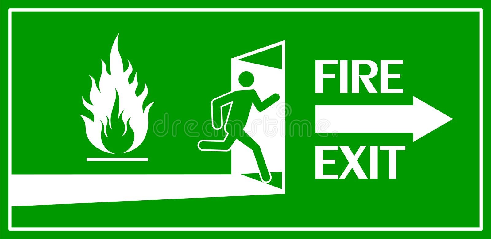 Fire Exit Sign. Vector Illustration Stock Vector - Illustration of fire ...