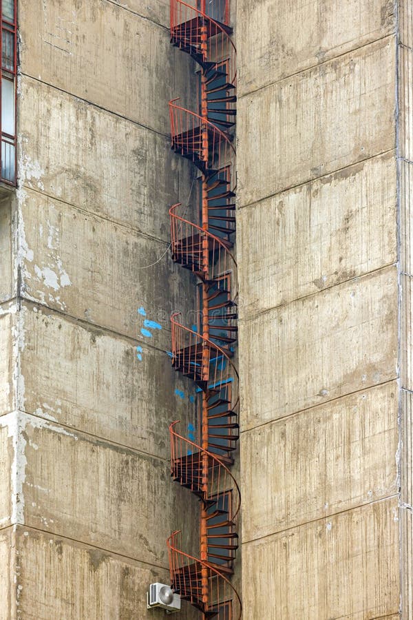 Fire Exit Spiral Stairs stock image. Image of capital - 274765247