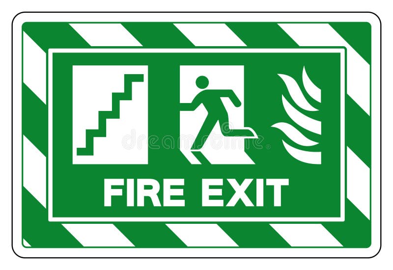 Fire Exit Stair Left Symbol Sign, Vector Illustration, Isolate on White ...
