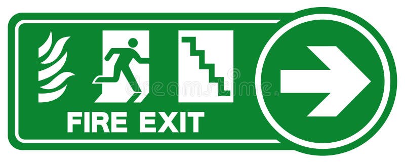 Fire Exit Stair Right Symbol Sign, Vector Illustration, Isolate on ...