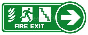 Fire Exit Stair Right Symbol Sign, Vector Illustration, Isolate on ...