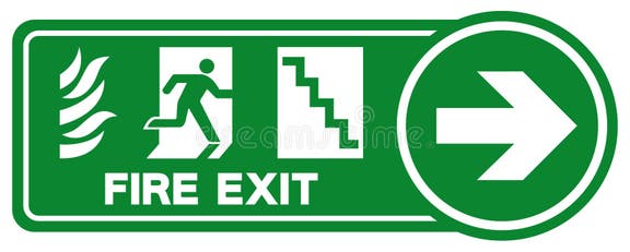 Fire Exit Stair Right Symbol Sign, Vector Illustration, Isolate on ...