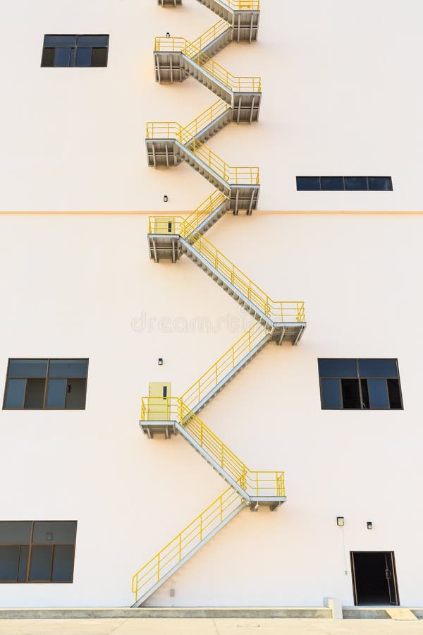 Fire exit stairs stock photo. Image of security, wall - 101675432