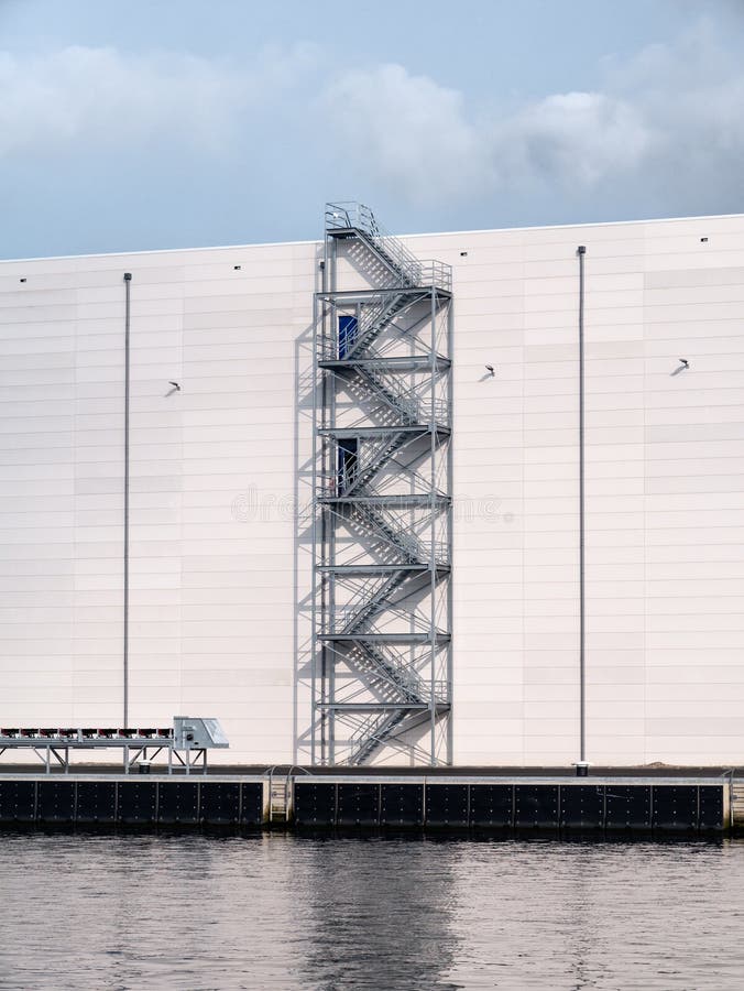 Fire Exit Steel Stair Outside of Warehouse Building of Factory Stock ...