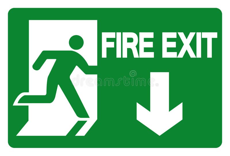 Fire Exit Symbol Sign, Vector Illustration, Isolate on White Background ...
