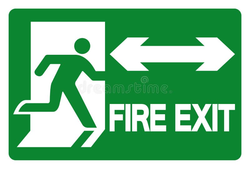 Fire Exit Symbol Sign, Vector Illustration, Isolate on White Background ...