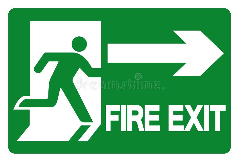Fire Exit Symbol Sign, Vector Illustration, Isolate on White Background ...