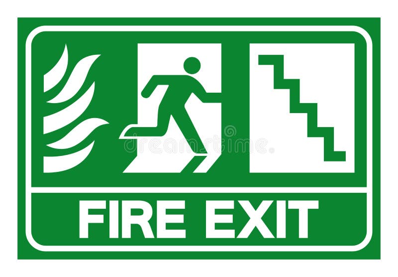 Fire Exit Symbol Sign, Vector Illustration, Isolate on White Background ...