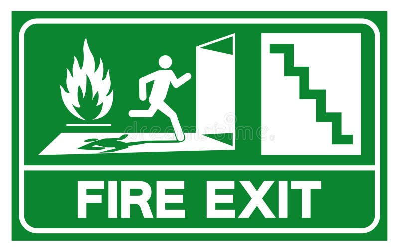 Fire Exit Symbol Sign, Vector Illustration, Isolate on White Background ...