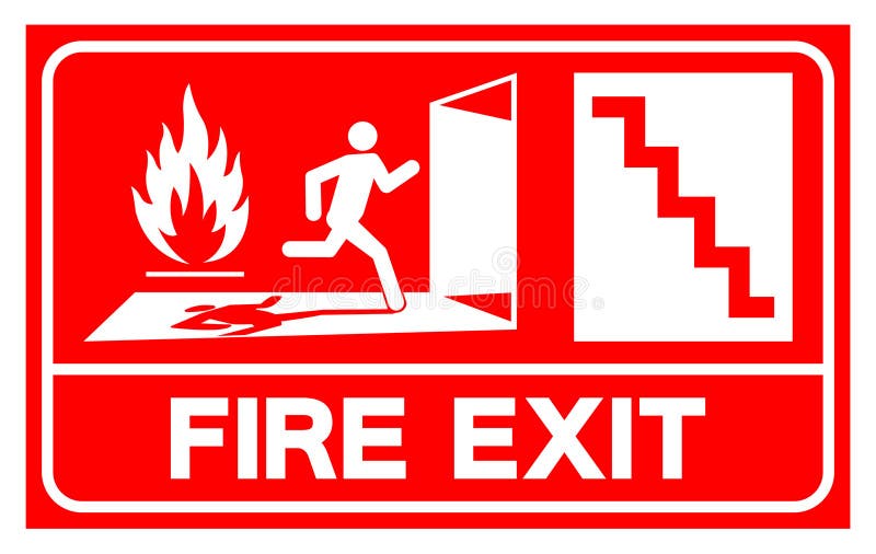 Fire Exit Symbol Sign, Vector Illustration, Isolate on White Background ...