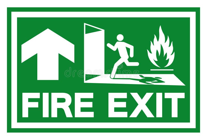 Fire Exit Symbol Sign, Vector Illustration, Isolate on White Background ...