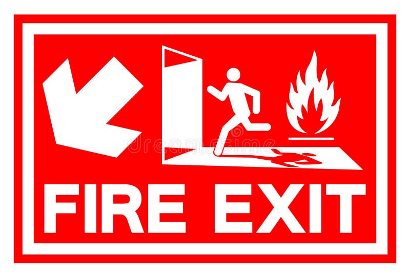 Fire Exit Symbol Sign, Vector Illustration, Isolate on White Background ...