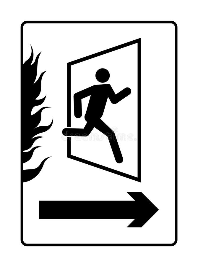 Fire Exit Symbol. Vector Illustration Stock Vector - Illustration of ...