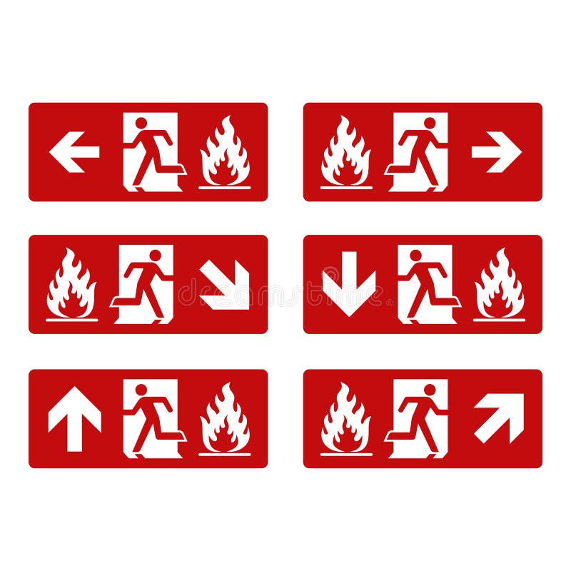 Fire Exit Vector Signage Illustration Design. Vector EPS 10 Stock ...
