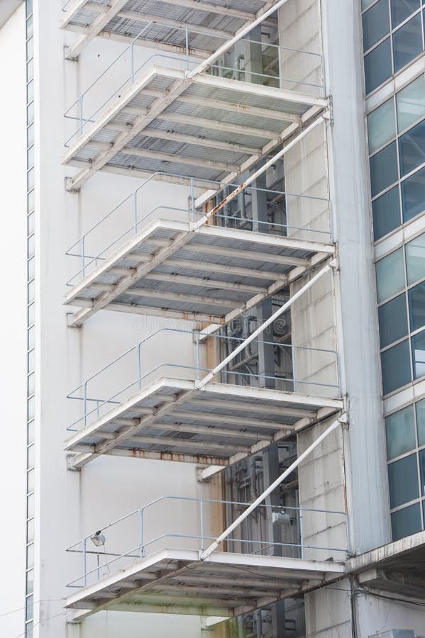 Fire exit walkway stock image. Image of outside, staircase - 28082023