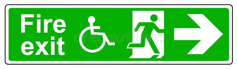 Fire Exit Wheelchair Access Right Sign Stock Illustration ...
