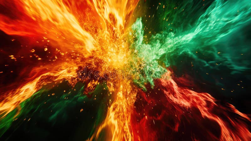 Fire Explosion Black Background Stock Image - Image of blast, inferno ...