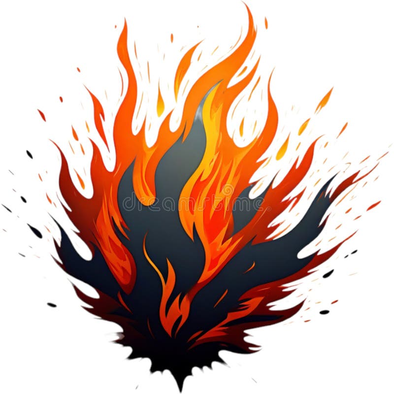 Fire Explosion Blast Flame Isolated on White Background Stock ...