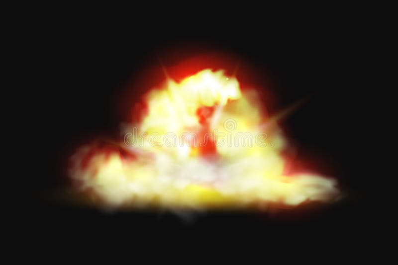 Fire Explosion, Bomb Burst Realistic Effect, Smoke Stock Vector ...