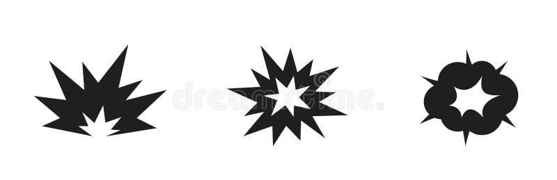 Fire Explosion Icon Set. War, Blast and Bomb Symbols Stock Vector ...