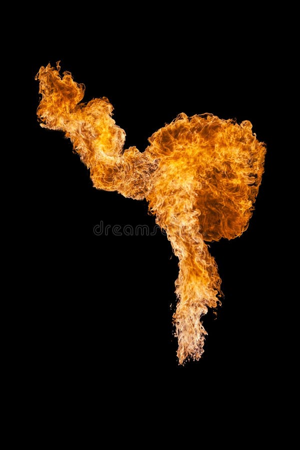 Fire Explosion, Isolated on Black Background Stock Image - Image of ...
