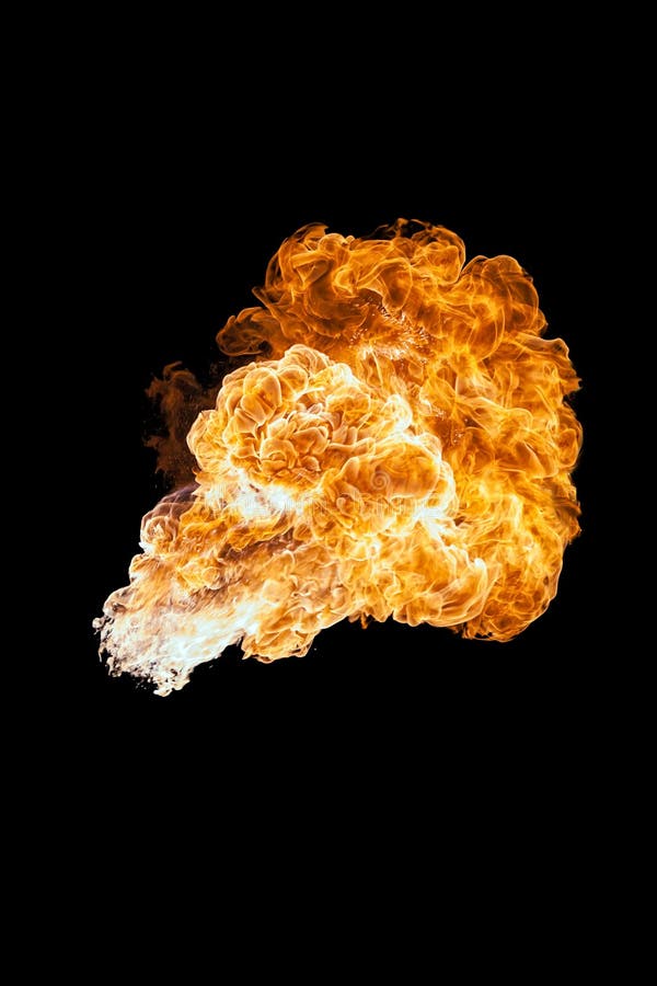 Fire Explosion, Isolated on Black Background Stock Image - Image of ...