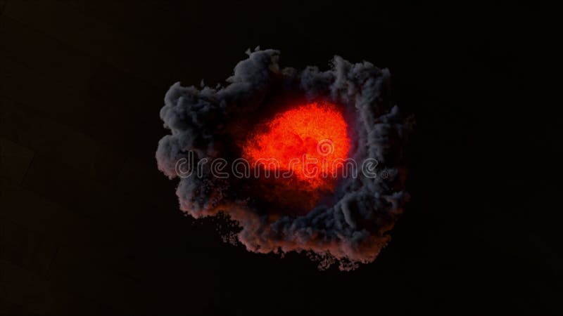 Fire Explosion with Puffs of Smoke Stock Illustration - Illustration of ...