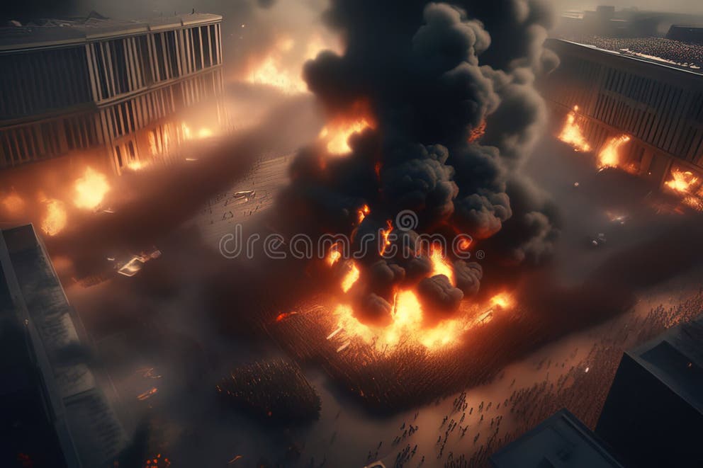 Fire Explosion on the Roof. Stock Illustration - Illustration of flames ...
