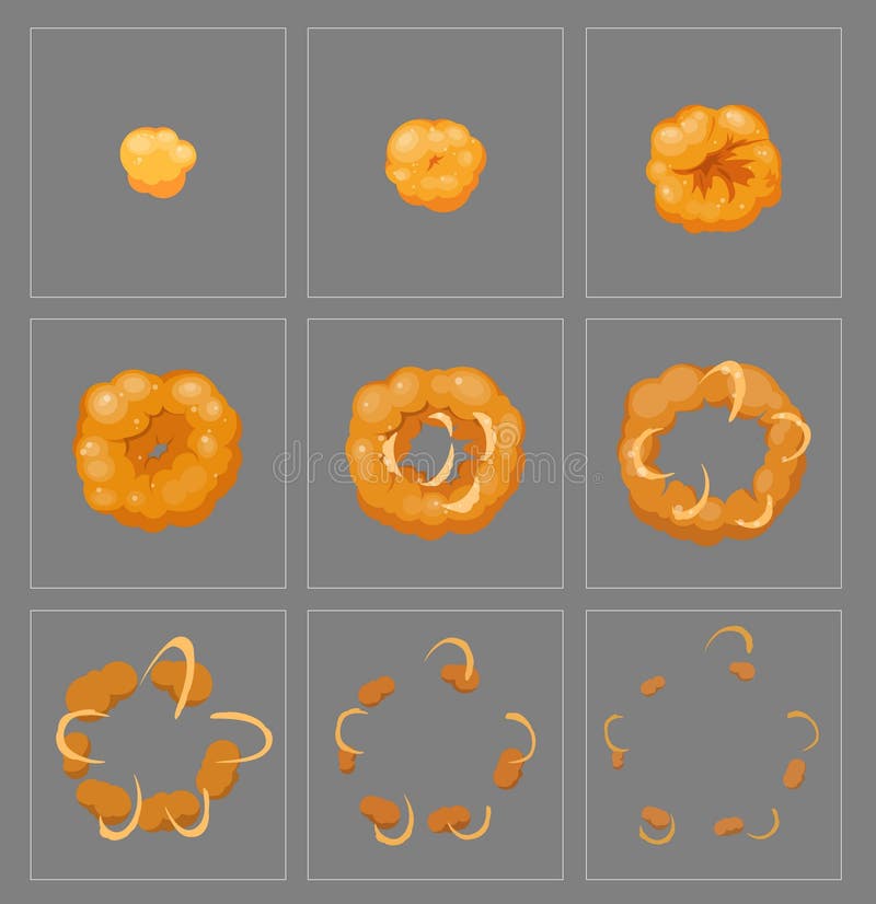 Lightning Explosion Special Effect Animation Frames Stock Vector ...