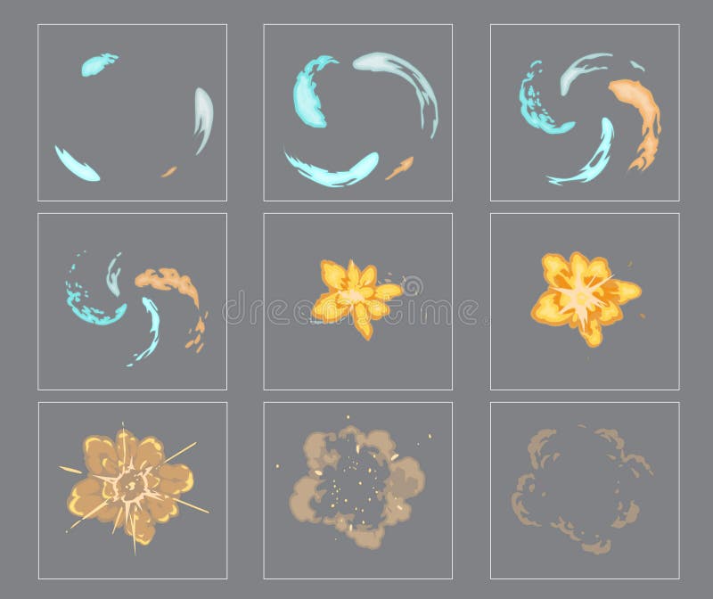 Fire Explosion Special Effect Animation Frames Stock Vector ...