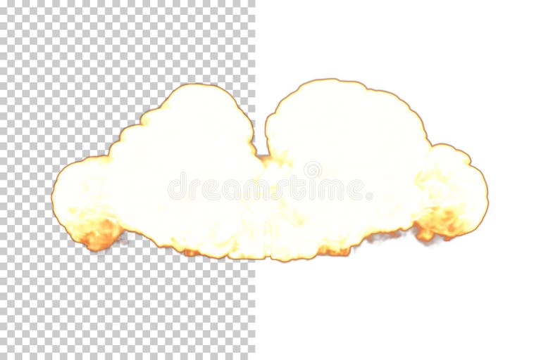 Fire Explosion Three Way on Transparency Background Stock Image - Image ...