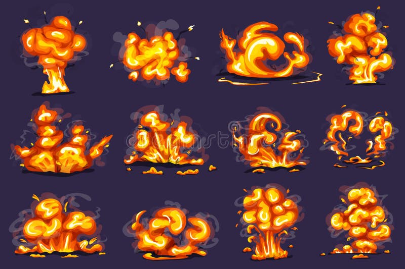 Fire Explosion Ui Animation Stock Illustration - Illustration of ...