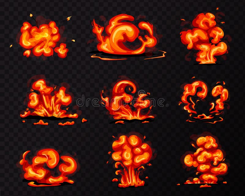 Fire Explosion Ui Animation Stock Vector - Illustration of sheet, game ...