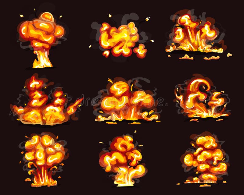 Fire Explosion Ui Animation Stock Vector - Illustration of animation ...