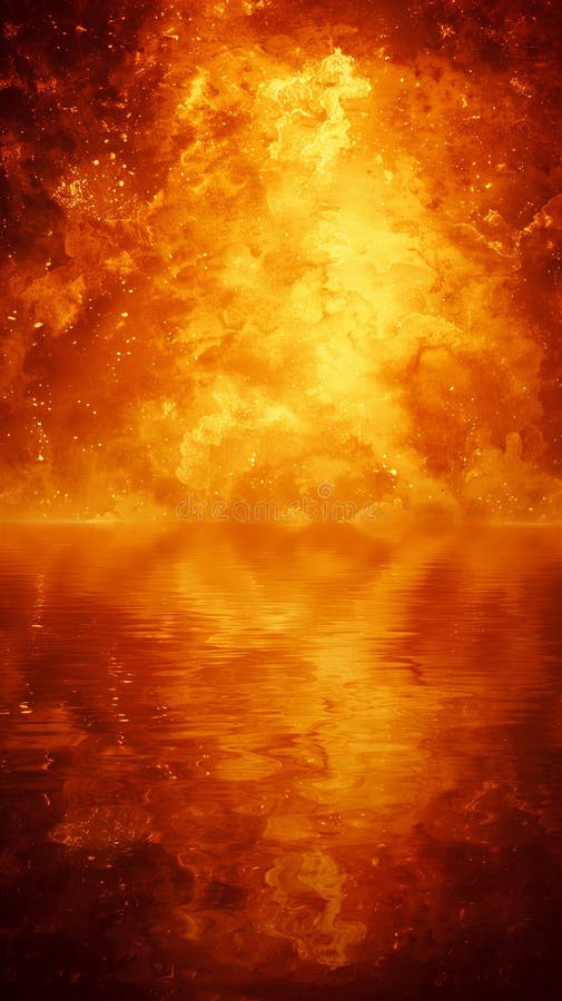 Fire Explosion on the Water Stock Photo - Image of water, heat: 322221708