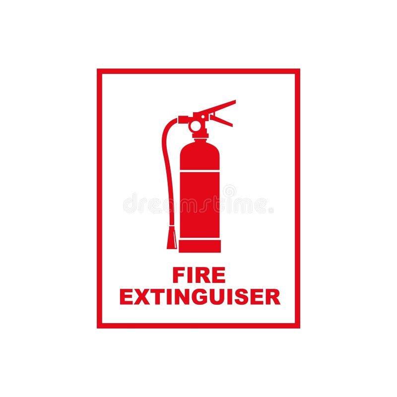 Fire Extinguiser Sign Icon in Case of Fire. Fire and Safety Stock ...