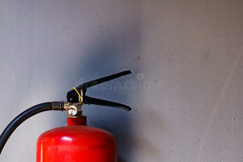 Fire Extinguisher Agains Wall Stock Image - Image of protection ...