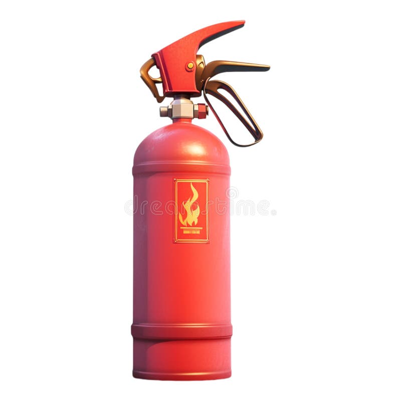 Fire Extinguisher Against Transparent Background for Safety Materials ...