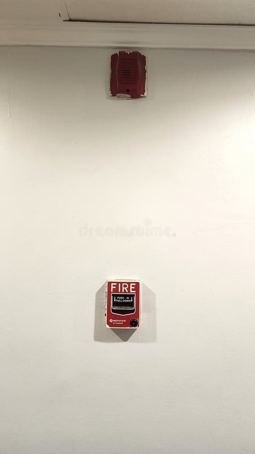 Fire Extinguisher Button in a Multi-storey Building Stock Image - Image ...