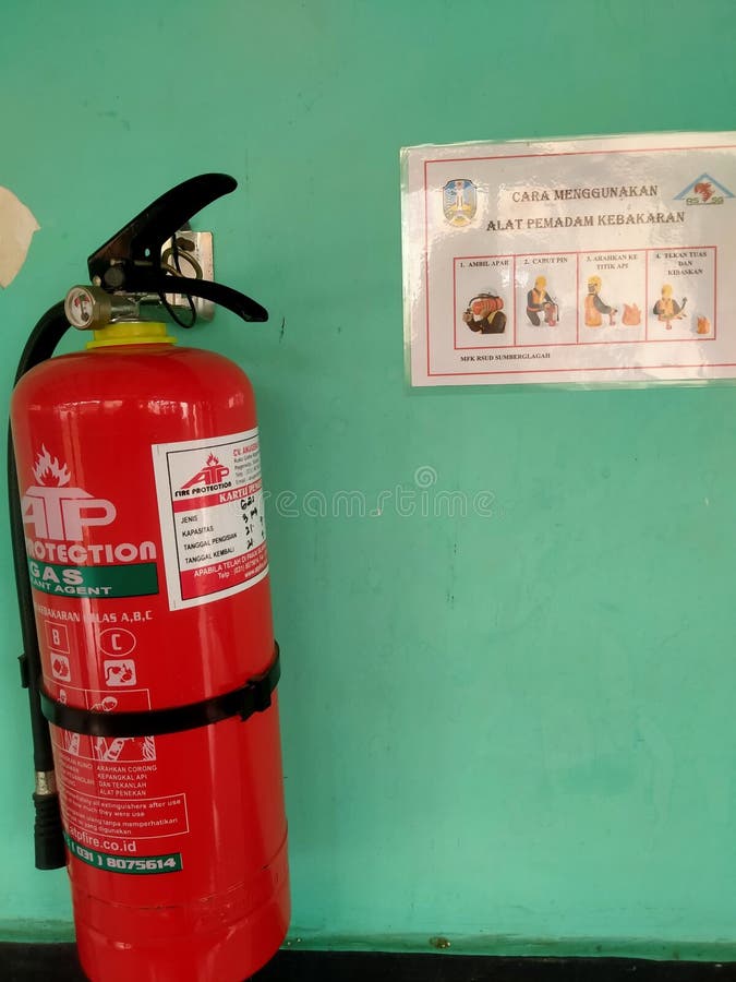 Fire Extinguisher Hang on the Wall Look from Side Editorial Photography ...