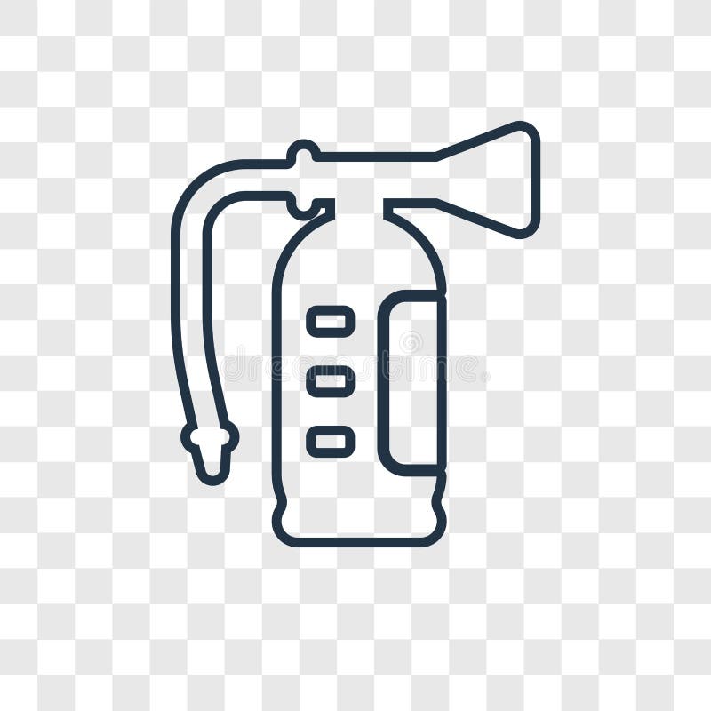 Fire Extinguisher Concept Vector Linear Icon Isolated on Transparent ...