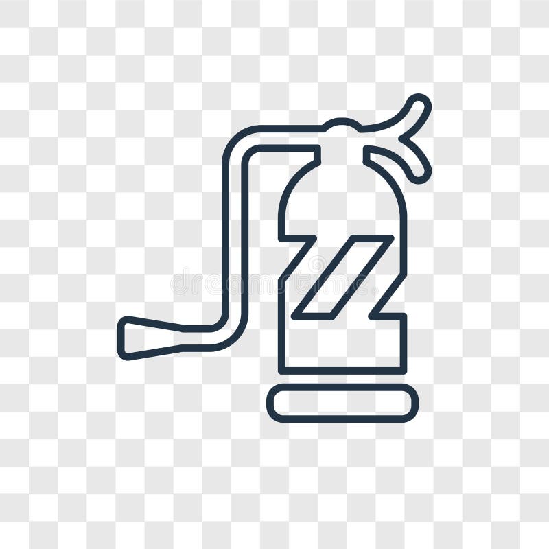 Fire Extinguisher Concept Vector Linear Icon Isolated on Transparent ...