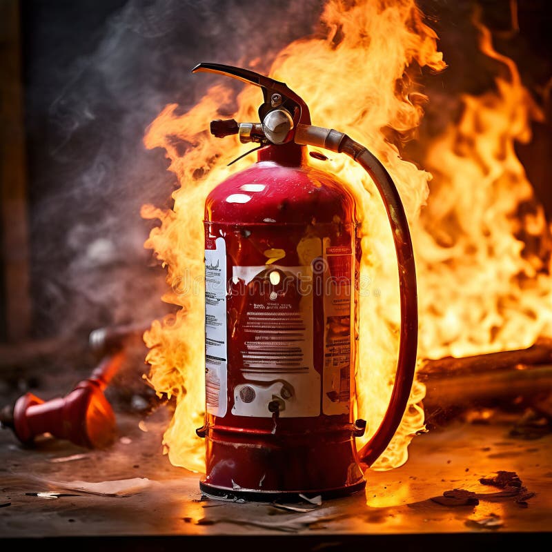 Fire Extinguisher Containing Oxygen Devices Engineered To Disca Stock ...