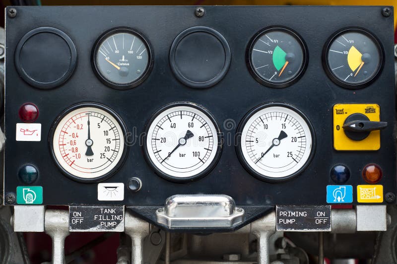 Fire Truck Pump Control stock photo. Image of firemen - 5678278