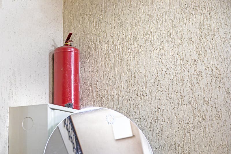Fire Extinguisher in the Corner of the Classroom Stock Photo - Image of ...