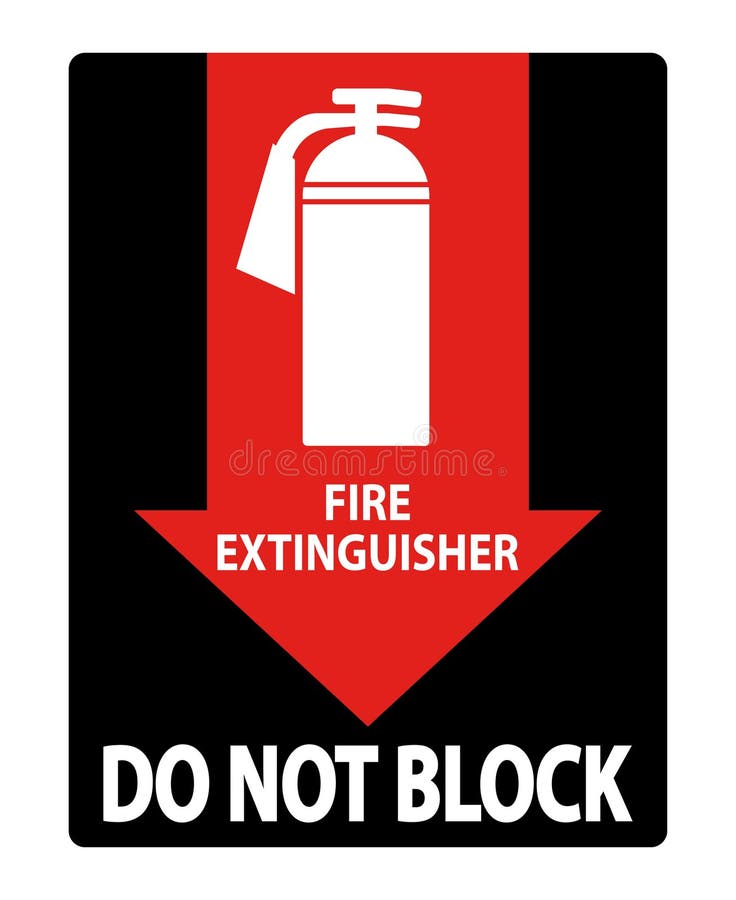 Fire Extinguisher Do Not Block Sign Isolate on White Background,Vector ...