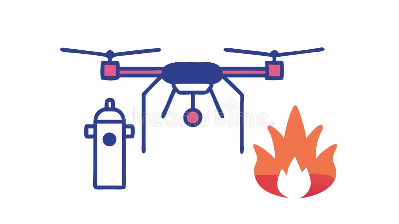 Fire Extinguisher Drone, Aerial Firefighting Equipment Vector, Vector ...