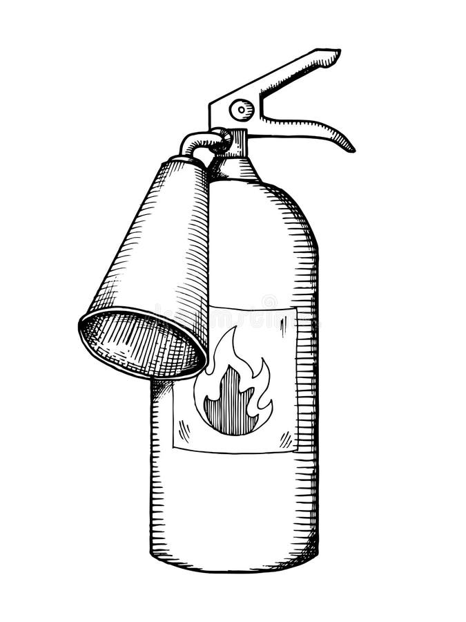 Fire Extinguisher Engraving Vector Illustration Stock Vector ...