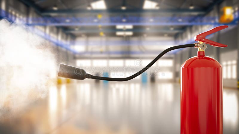 Fire Extinguisher in Factory Stock Illustration - Illustration of ...